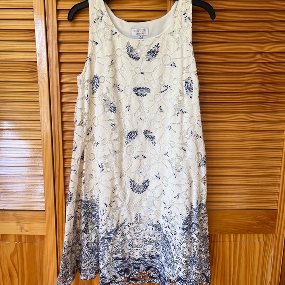 Signature by Robbie Bee | Dresses | Blue And White Lace Signature By ...